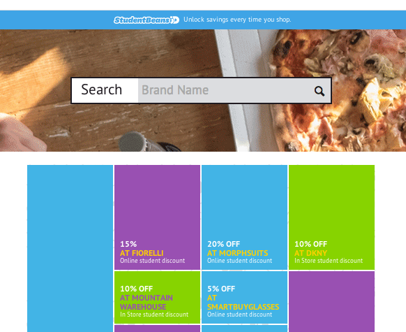 Studentbeans.com Homepage - Broke in London