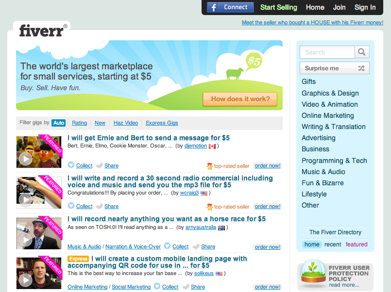 fiverr.com - Broke in London