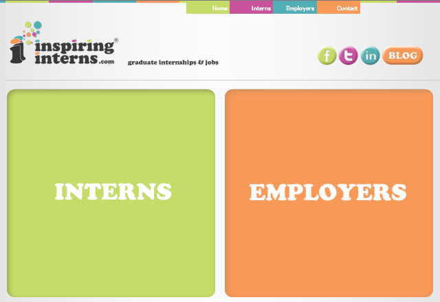 Inspiring Interns homepage - Broke in London