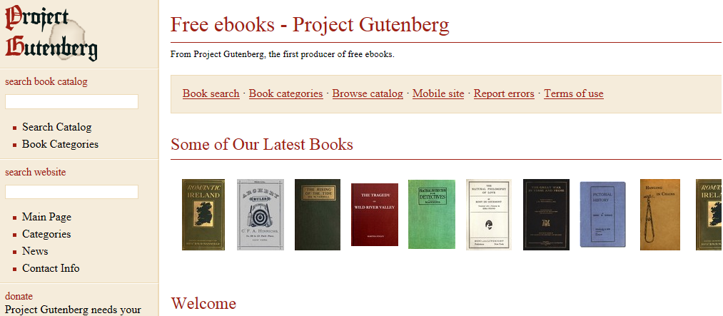 Project Gutenberg site - Broke in London